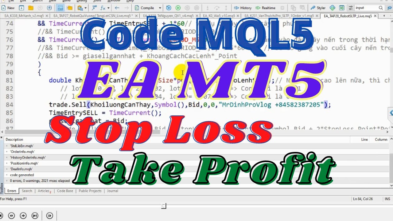 Tập 28 Code MQL5 - Cách viết robot EA MT5 có SL TP